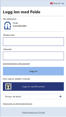 Feidepålogging med IDporten